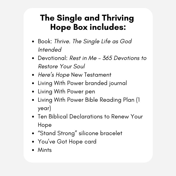 Single and Thriving Hope Box – Living With Power Store